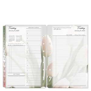 FranklinCovey - Blooms Two Page Per Day Ring-Bound Planner (Classic, Jan 2024 - Dec 2024)