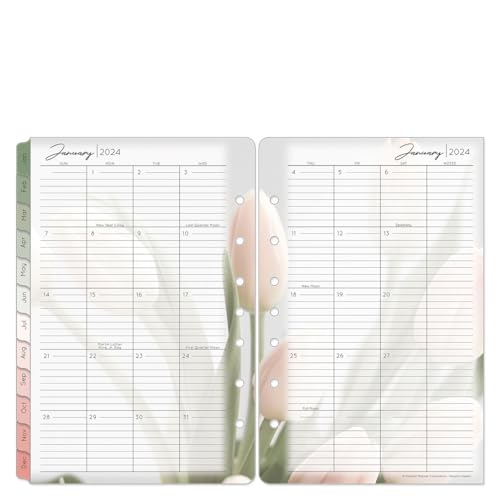 FranklinCovey - Blooms Two Page Per Day Ring-Bound Planner (Classic, Jan 2024 - Dec 2024)