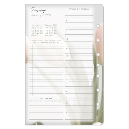 FranklinCovey - Blooms Two Page Per Day Ring-Bound Planner (Classic, Jan 2024 - Dec 2024)