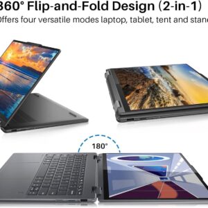 Lenovo 2023 Newest Yoga 7i 2-in-1 Laptop, 14" 2.2K IPS Touchscreen, Intel Core i7-1355U(10 core), 16GB RAM, 1TB SSD, Intel Iris Xe Graphics, Backlit Keyboard, Wi-Fi 6E, Windows 11 Home, Storm Grey