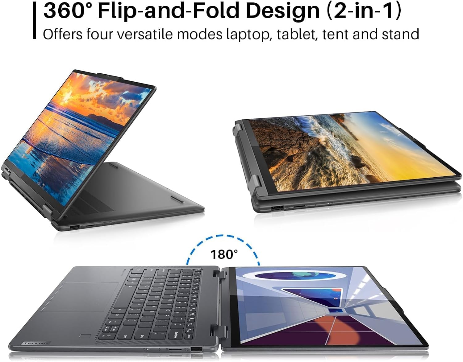 Lenovo 2023 Newest Yoga 7i 2-in-1 Laptop, 14" 2.2K IPS Touchscreen, Intel Core i7-1355U(10 core), 16GB RAM, 1TB SSD, Intel Iris Xe Graphics, Backlit Keyboard, Wi-Fi 6E, Windows 11 Home, Storm Grey