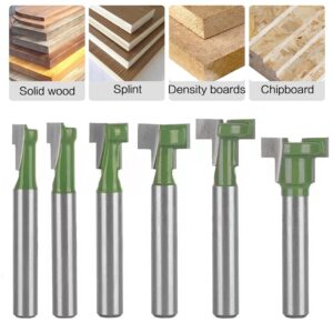 TOTOWOOD Keyhole Router Bits Set, 1/4" Shank Router Bit Set ，6 pcs Router Bit Set 1/4 & 5/16 & 3/8 & 9/16 & 1/2 & 5/8 Inch Blade Diameter