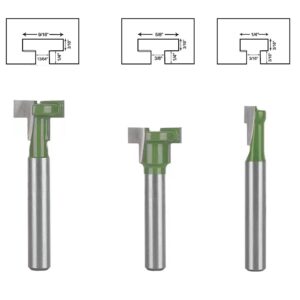 TOTOWOOD Keyhole Router Bits Set, 1/4" Shank Router Bit Set ，6 pcs Router Bit Set 1/4 & 5/16 & 3/8 & 9/16 & 1/2 & 5/8 Inch Blade Diameter