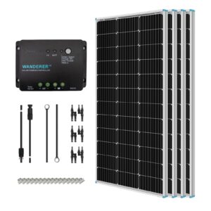 Renogy 400 Watt 12 Volt Solar Panel Starter Kit with Monocrystalline Solar Panels, 30A Charge Controller and Bluetooth Module