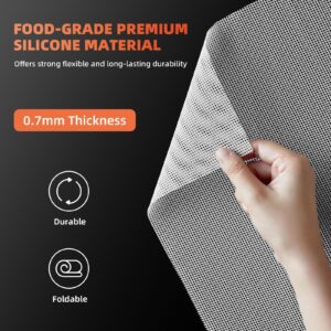 Septree 2000x350mm DIY Silicone Dehydrator Sheets, [2 Pack] Non Stick Large Silicone Mesh for Fruit Dryer, Food Dehydrator Tray Liners Reusable Baking Mat (78.74 x 13.78 inch)