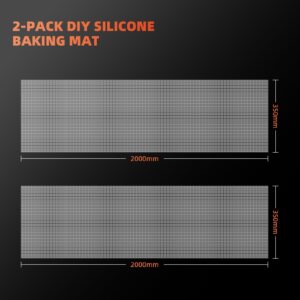 Septree 2000x350mm DIY Silicone Dehydrator Sheets, [2 Pack] Non Stick Large Silicone Mesh for Fruit Dryer, Food Dehydrator Tray Liners Reusable Baking Mat (78.74 x 13.78 inch)