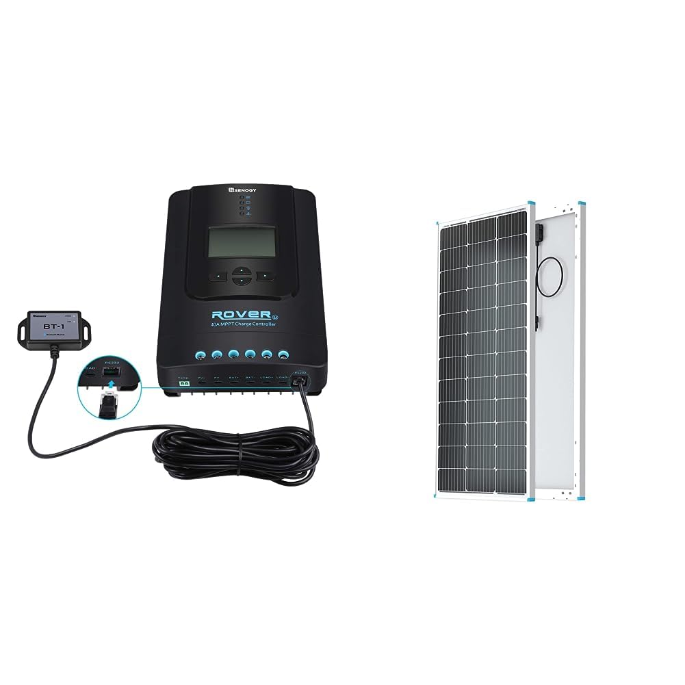 Renogy 40A 12V/24V Solar Charge Controller and 100W 12V Monocrystalline Solar Panel