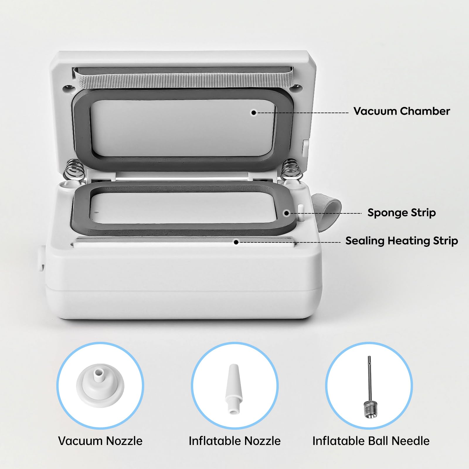 Mini Bag Sealer, Mini Heated Sealer, Portable Bag Sealer, Multifunctional Snack Sealer for Potato Chip & Vacuum Bags (White)