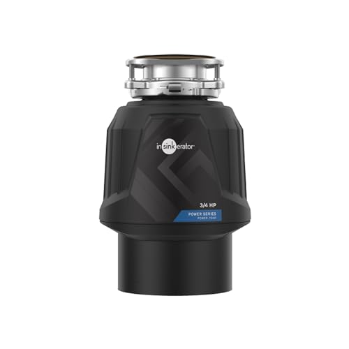 InSinkErator Power .75HP, 3/4 HP Garbage Disposal, Power Series EZ Connect Continuous Feed Food Waste Disposer, Black