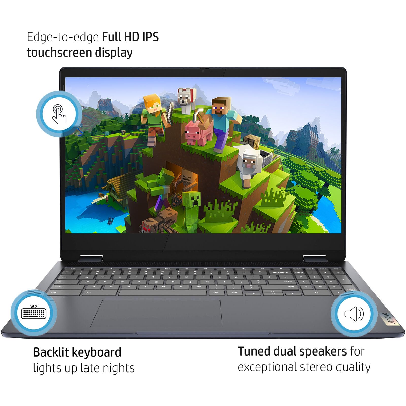 Lenovo Flex 3i Chromebook Touchscreen Laptop - 2in1 15.6 FHD IPS Display - Intel Pentium Silver N6000 - Wi-Fi 6 - USB C - Webcam - Google Chrome - Flip Convertible (8GB RAM | 64GB eMMC+32GB SD Card)