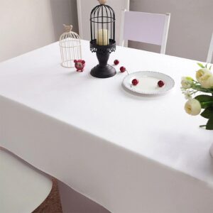 Haewlear 6 Pack White Tablecloths for Rectangle Tables 60 x 102 Inch,Wrinkle Resistant Polyester Table Cloth for 6 Foot Table,Polyester Fabric Table Covers for Wedding, Party, Banquet