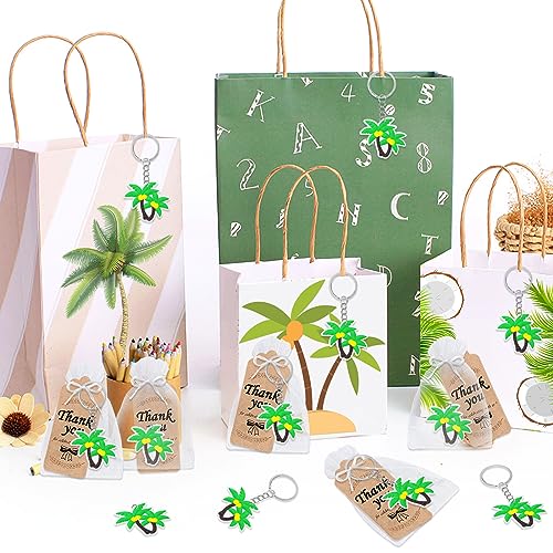 CiciBear 24 Pack Coconut Tree Keychains Party Decoration for Guests, Hawaiian Party, Luau Aloha Baby Shower, School Party, Summer Beach Kids Birthday