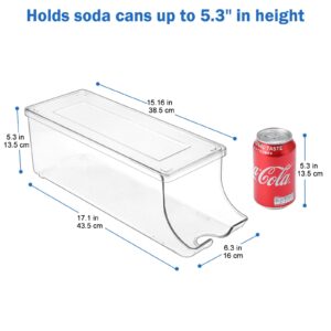 Puricon 2 Pack Soda Can Organizer Dispenser for Refrigerator Bundle with Drink Organizer for Fridge Pusher Glide