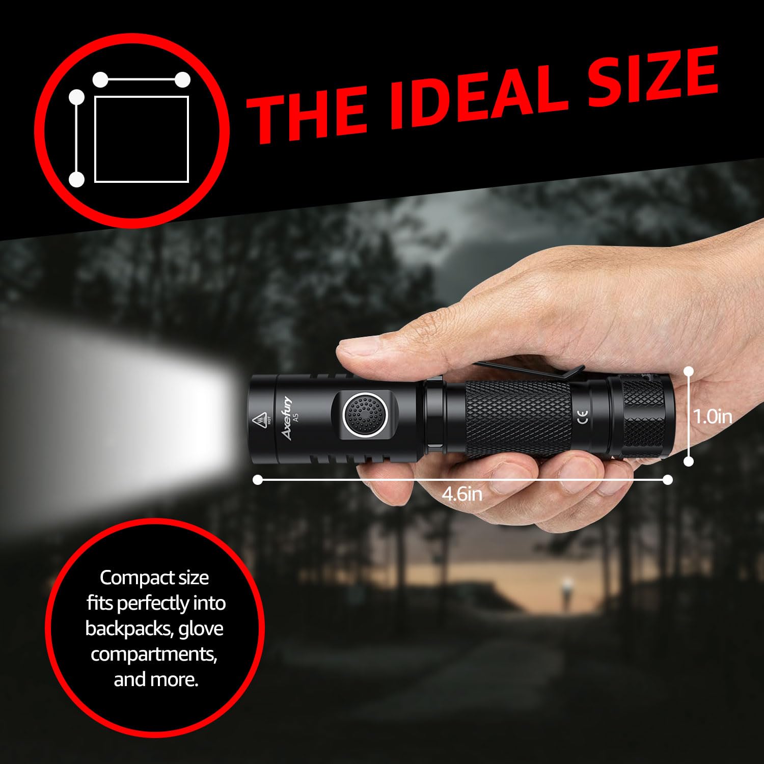 axefury Flashlight, Magnetic LED Flashlight,Small Powerful EDC Flashlight A5 with COB Side Light,700 lumens,6 Modes,2 Types Batteries,Waterproof for Camping, Emergency(Not Included Battery) Gift