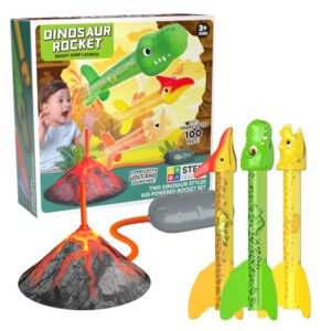 Enkerpro Dinosaur Rocket Launcher for Kids-Fun Outdoor Toys for Toddlers Ages 3 4 5 6 7 Year Old-Boys and Girls Perfect Christmas Birthday Family Party Gift-Dino Toys Stomp Rockets for Outside