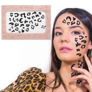 cat costumes accessories for women, leopard face stickers, cheetah costume women cat costumes for women face jewels stick on, halloween party face gems