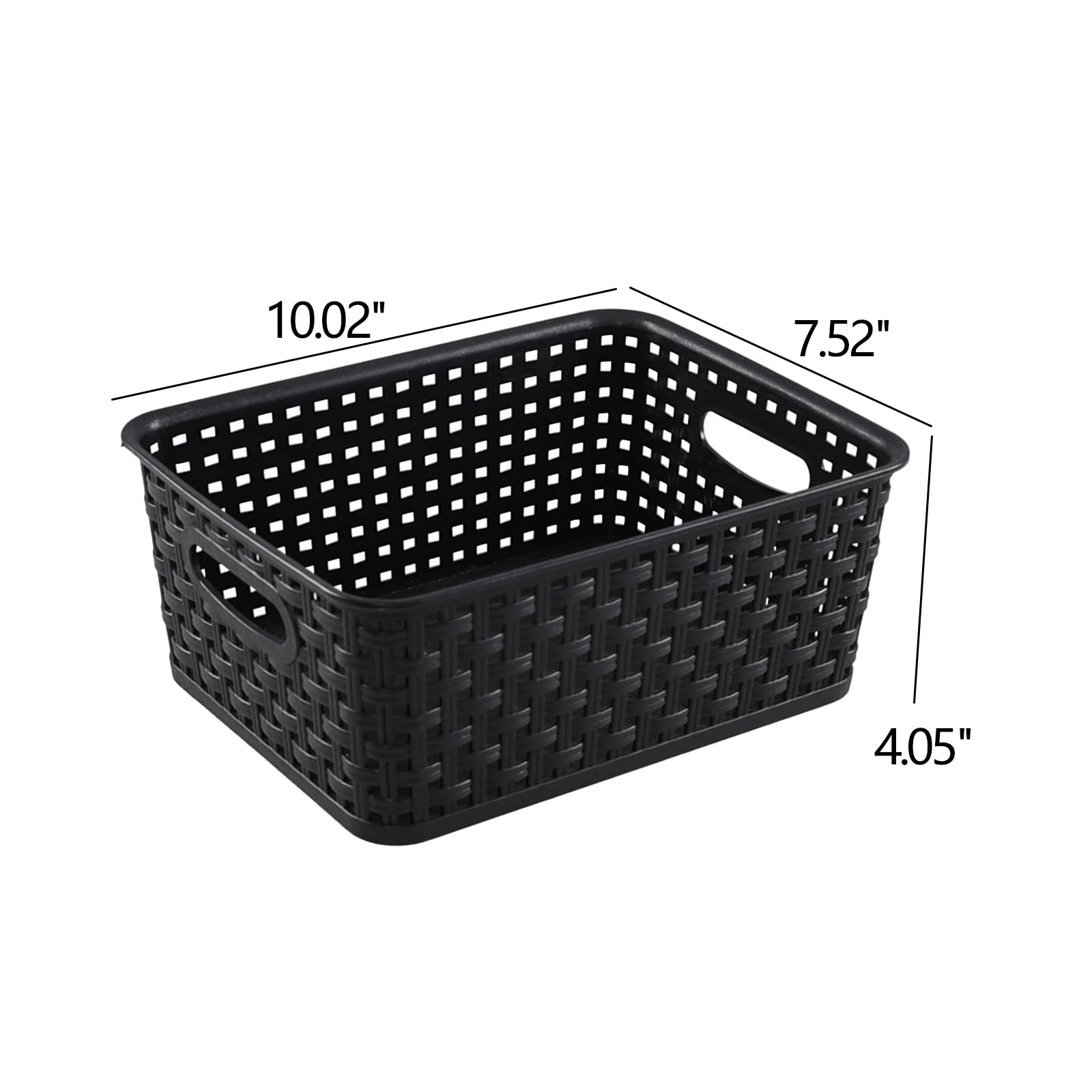 Tyminin Plastic Weave Storage Baskets, Storage Bins, 6 Packs, Black