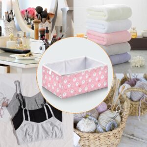 QUGRL Pink Ghost Halloween Storage Bins Organizer Cute Skulls Foldable Clothes Storage Basket Box for Shelves Closet Cabinet Office Dorm Bedroom 15.75 x 10.63 x 6.96 in