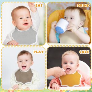 Liitrsh 10 Pcs Baby Bibs Drool Teething Muslin Bibs Adjustable with Ties Soft Absorbent Cotton Unisex Cloth Newborn Bibs Solid Colors for Toddler Infant Boys Girls Spit up