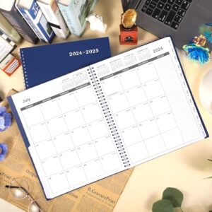 2024-2025 Monthly Planner - Monthly Planner/Calendar 2024-2025, Jul. 2024 - Dec. 2025, 9'' x 11'', 18 Months Planner, Sticky Tabs, Back Pocket - Navy