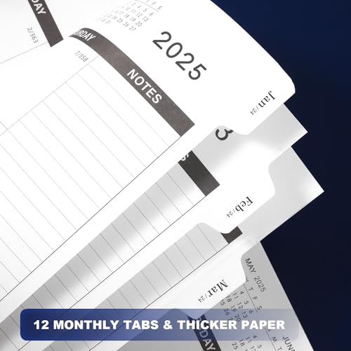 2024-2025 Monthly Planner - Monthly Planner/Calendar 2024-2025, Jul. 2024 - Dec. 2025, 9'' x 11'', 18 Months Planner, Sticky Tabs, Back Pocket - Navy