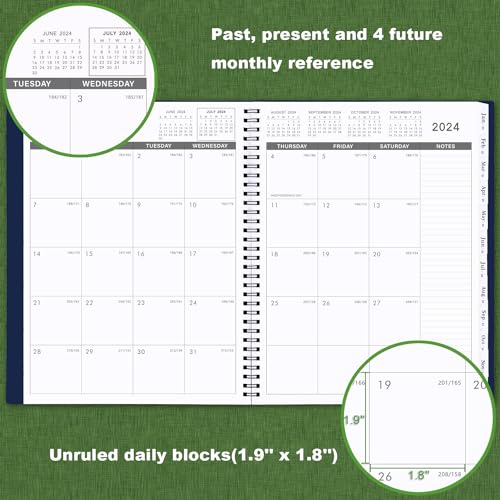 2024-2025 Monthly Planner - Monthly Planner/Calendar 2024-2025, Jul. 2024 - Dec. 2025, 9'' x 11'', 18 Months Planner, Sticky Tabs, Back Pocket - Navy