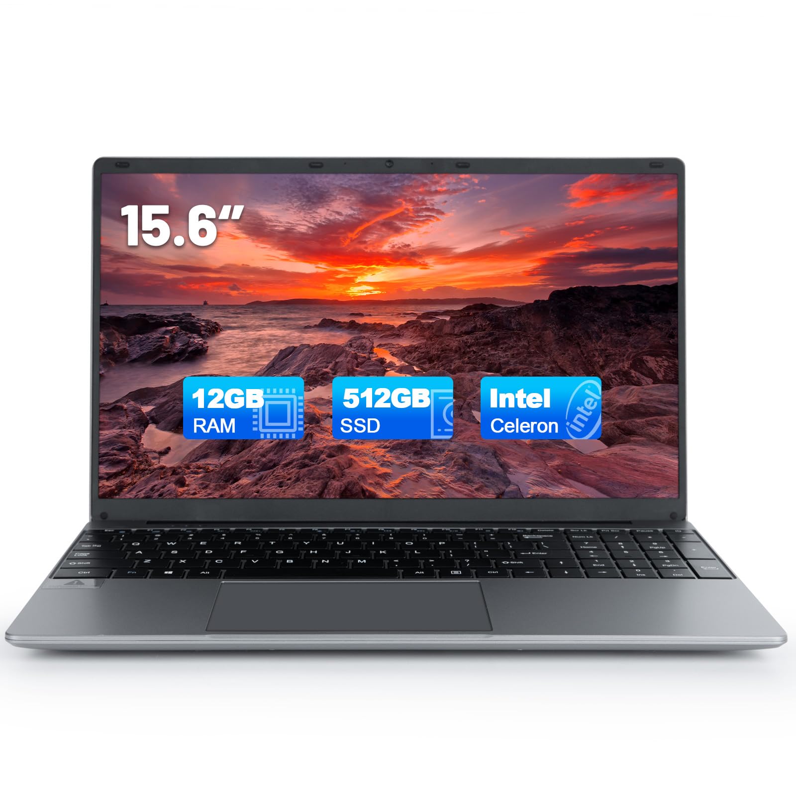 Chicbuy Laptop｜15.6" FHD Laptop Computer with Intel Celeron N5095 Processors-Up to 2.9 GHz｜12GB DDR4｜512GB SSD｜USB 3.0｜Type-C｜2.4/5G Dual WiFi｜Pre-Installed Windows 11 Home｜Numeric Keypad