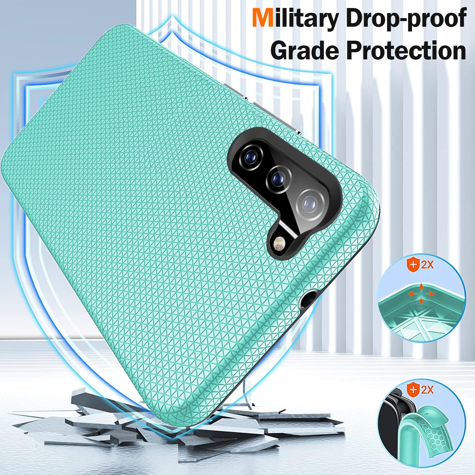 for Samsung Galaxy S23 Case with Screen Protector, Military Grade Drop Proof Protection Galaxy S23 Protective Case Rugged PC Hard & Silcone Shockproof Cover for Samsung S23 5G Phone Case Shell (Green)