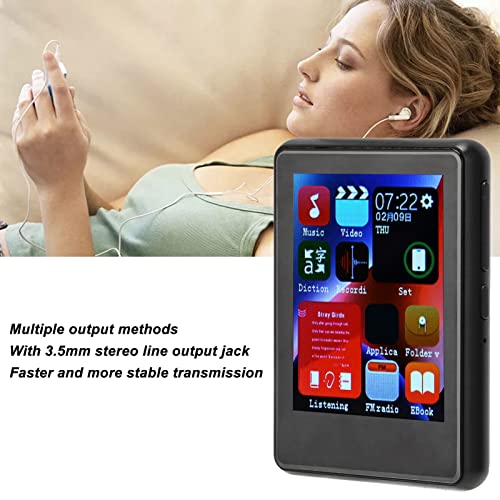 Mp3 Player with Bluetooth 5.0, Full Touch Screen Mp3 Mp4 Player, Portable HiFi Sound Walkman Digital Music Player with FM Radio, Supports up to 256GB (Black)