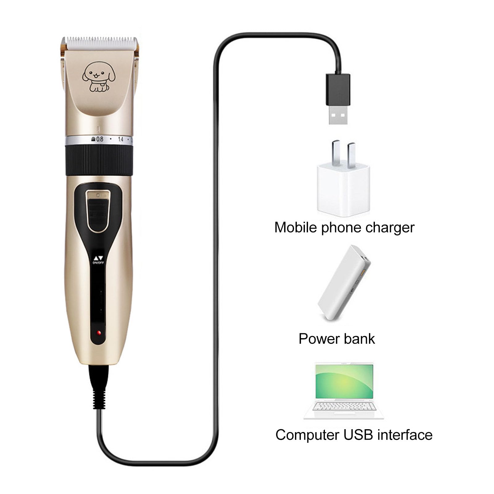 TITA-DONG Heavy Duty Pet Grooming Clippers Kit, Ceramic Material, Low Noise, Suitable for Small Dogs, Cats, Birds, and More