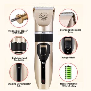 TITA-DONG Heavy Duty Pet Grooming Clippers Kit, Ceramic Material, Low Noise, Suitable for Small Dogs, Cats, Birds, and More