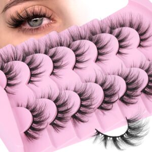 fluffy lashes natural look cat eye faux mink lashes wispy false eyelashes strip lashes pack by zegaine