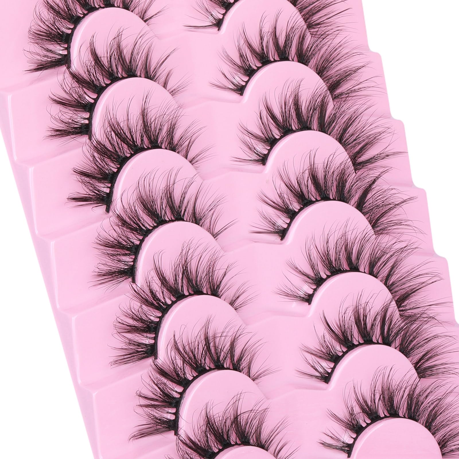 Fluffy Lashes Natural Look Cat Eye Faux Mink Lashes Wispy False Eyelashes Strip Lashes Pack by Zegaine