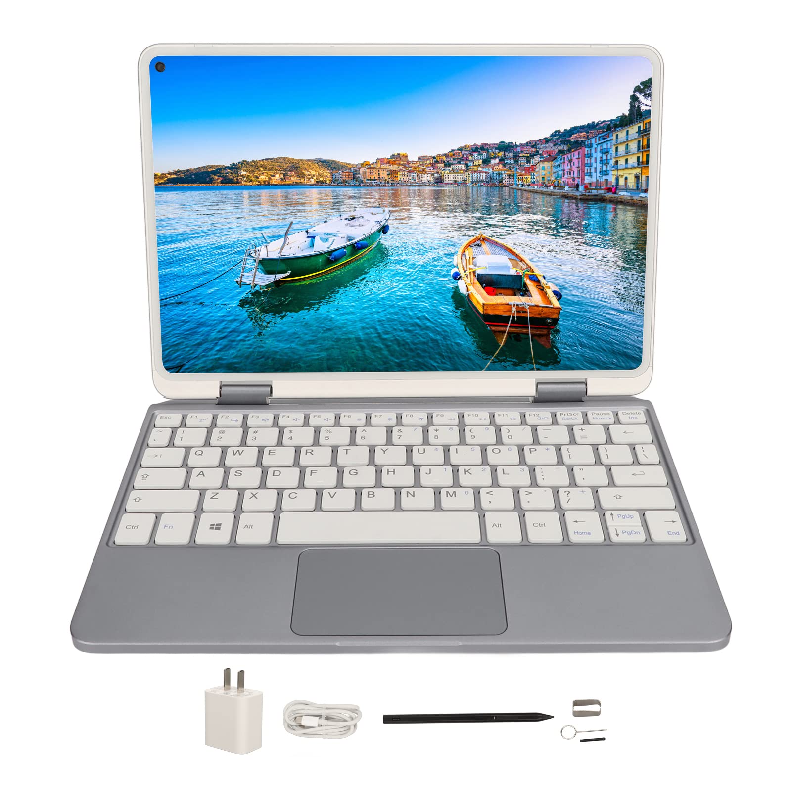 ASHATA 2 in 1 Laptop for Windows 11, 10.8 inch FHD Touchscreen, 360 Degree Rotation, 8GB RAM, 512GB SSD Storage, Notebook Computer with Stylus, Multi Ports (US)