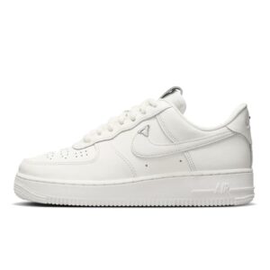 nike air force 1 '07 lv8 womens sail/sail-metallic silver size 9.5