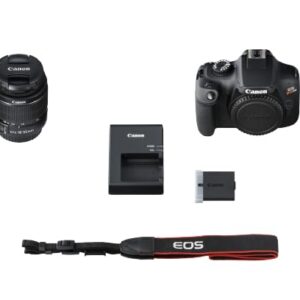 Canon EOS Rebel T100 DSLR Camera with EF-S 18-55mm f/3.5-5.6 III Lens, 18MP APS-C CMOS Sensor, Built-in Wi-Fi, Optical Viewfinder, Impressive Images & Full HD Videos, Includes 32GB SD Card