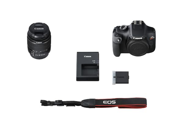 Canon EOS Rebel T100 DSLR Camera with EF-S 18-55mm f/3.5-5.6 III Lens, 18MP APS-C CMOS Sensor, Built-in Wi-Fi, Optical Viewfinder, Impressive Images & Full HD Videos, Includes 32GB SD Card