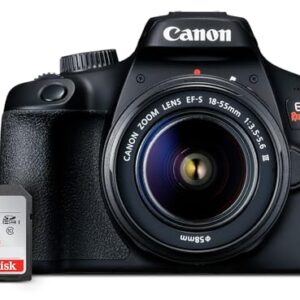 Canon EOS Rebel T100 DSLR Camera with EF-S 18-55mm f/3.5-5.6 III Lens, 18MP APS-C CMOS Sensor, Built-in Wi-Fi, Optical Viewfinder, Impressive Images & Full HD Videos, Includes 32GB SD Card