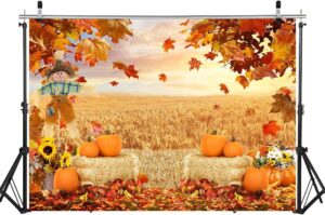 wolada 7x5ft fall backdrop autumn farm harvest backdrop wheat field backdrop thanksgiving backdrop farm scene backdrop thanksgiving photo backdrop thanksgiving backdrops for photography 12608