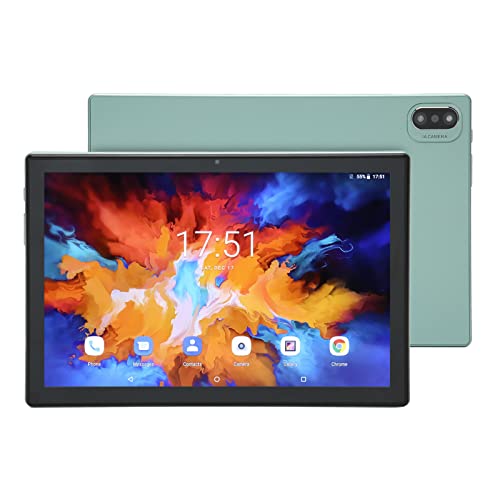 HEEPDD Office Tablet, HD Tablet Octacore CPU US Plug 100‑240V 4G LTE 5G WiFi for Travel (Green)