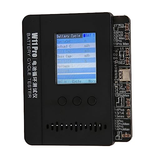 Battery Cycling Machine Tester, ABS and LCD AC 100 to 240V Automatic Parameter Matching 1.8 Inch TFT Screen Small Battery Tester for Repair (US Plug)