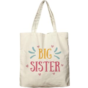 dlzdn big sister canvas tote bag for women aesthetic cute big sister tote bag shopping grocery bag beach bag gifts for women teacher bag reusable grocery bag