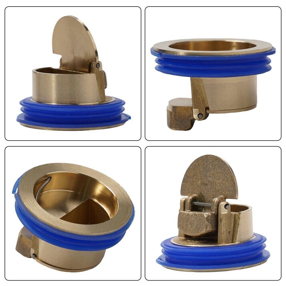 Fermus Shower Floor Drain Insert Drain Plug Anti-Odor Plug Sewer Core One Way Drain Valve Backflow Preventer for Basement Drain, Suitable for Drain Tube 1.25-1.65in, Minimum Drain Depth 2in (Gold)