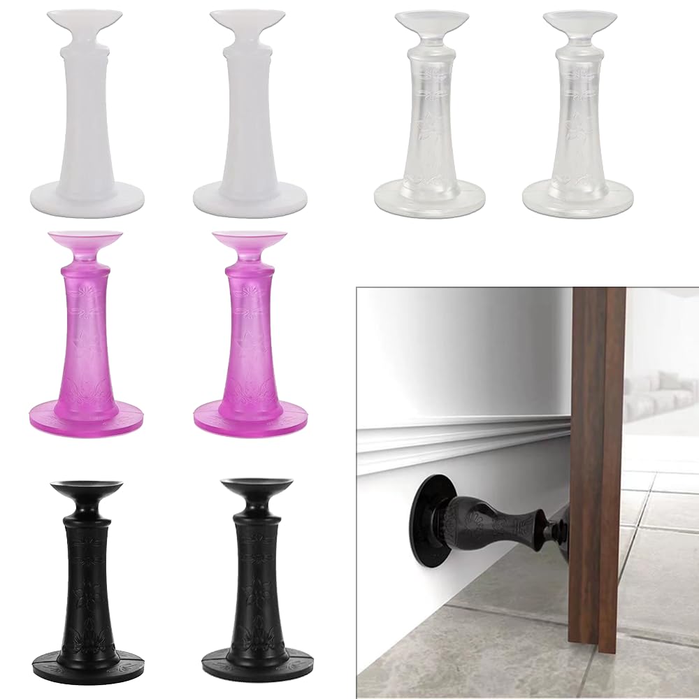 8 pcs Silicone Door stoppers, Door Stoppers for Wall with Strong Back Adhesive, Silent Shock Absorbing Silicone Doorstop, Wall Protector, No Drilling Required