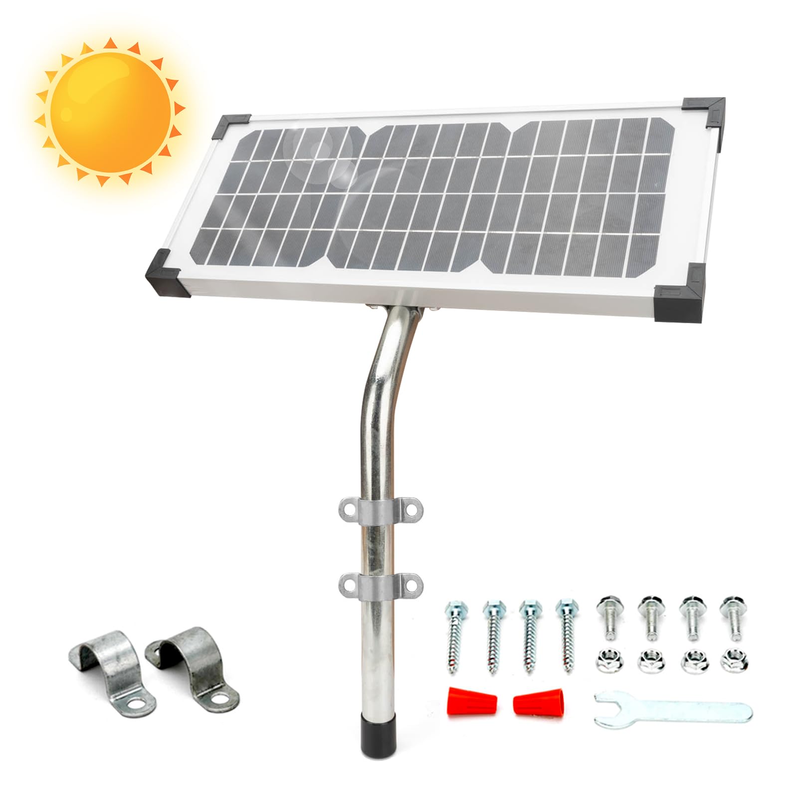 10 Watt Solar Panel Kit Compatible with Mighty Mule Automatic Gate Openers Replace# FM123