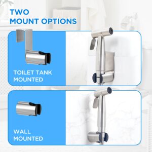 Prime Years Handheld Bidet Sprayer for Toilet with Brass T-Valve, Adjustable Water Pressure, Stainless Steel Made Bathroom Bidet Sprayer Set, Used for Toilet Wash, Feminine Wash, Baby and Pet Wash