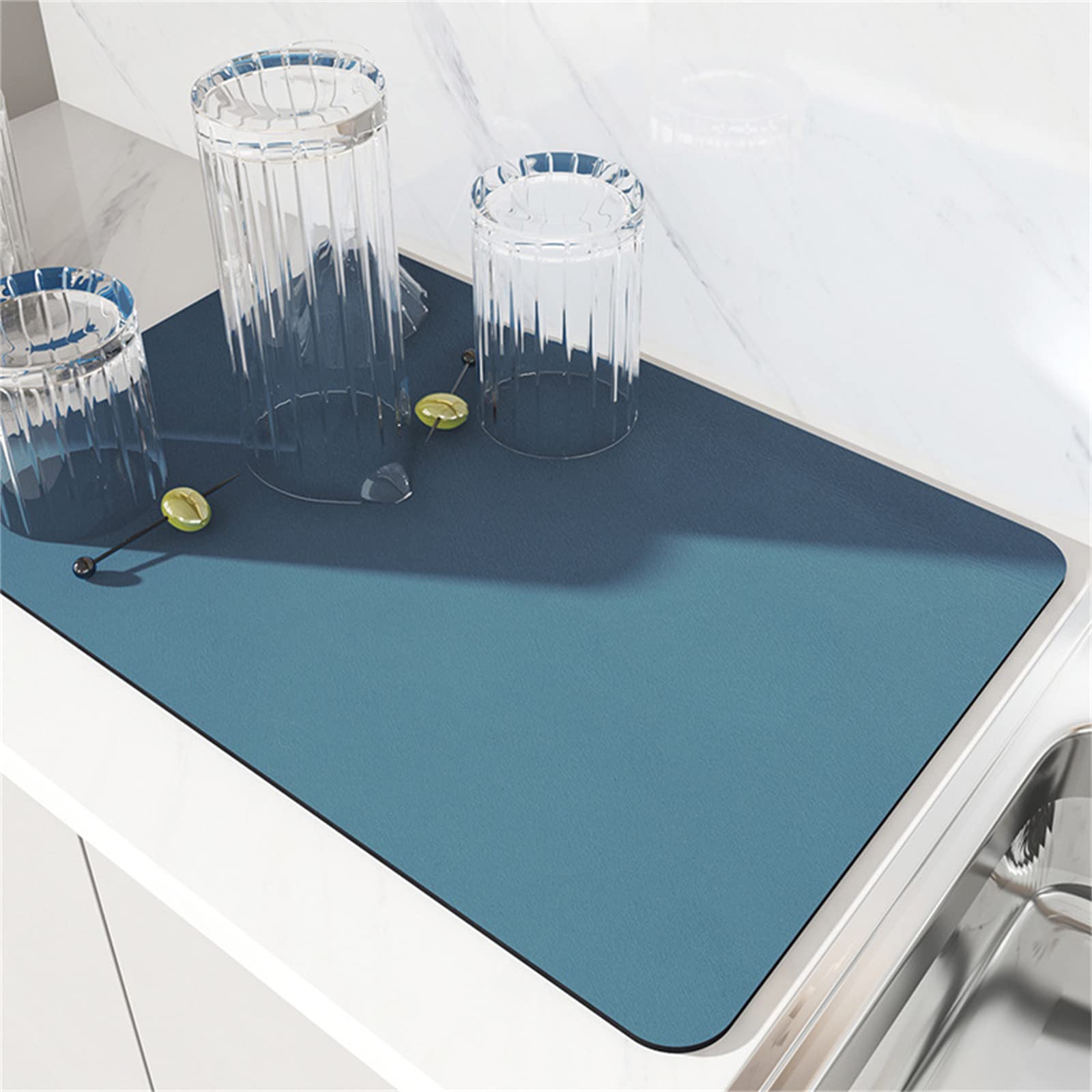 Buzzled - Under Sink Mat - 20" x 24" - Undersink Mats for Bottom of Kitchen Sink - Cabinet Mat - Under Sink Mats for Kitchen - Bathroom Sink Mat - Sink Liner Under The Sink Mat- Rubber Diatom Mud Mat