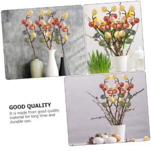 Abaodam 2pcs 5 Egg Decoration DIY Easter Eggs Floral Branches for Easter pots for Indoor Plants Easter Egg Twigs Easter Tree Branches Easter Eggs Decor Easter stem Foam Suite Household