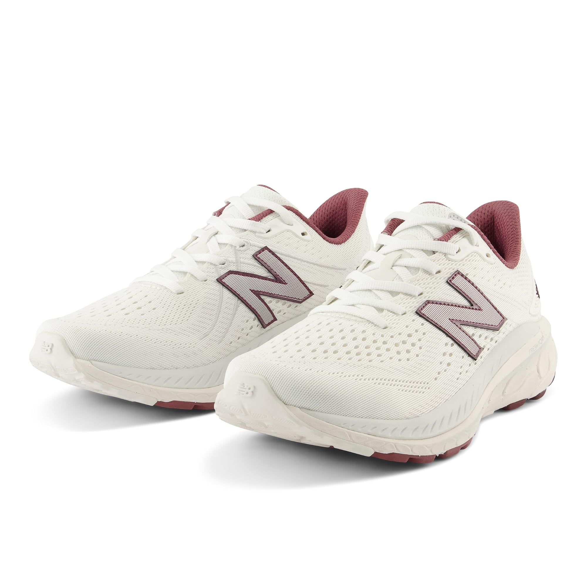 New Balance Women's Fresh Foam X 860 V13, Sea Salt/Washed Burgundy