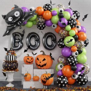 halloween balloon arch garland kit latex balloons boo aluminum foil 3d pvc bat decoration set for baby halloween party decorations